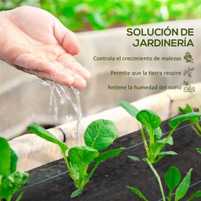 Outsunny Tkanina pro kontrolu plevele – Zábrana proti plevelu 2x100 m Geotextilní tkanina 60 g/m² pro kontrolu plevele a zahradního plevele Černá záb…