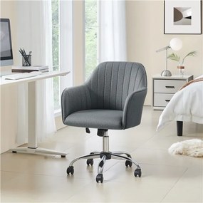 Kancelářská židle Yaheetech – tmavě šedá, 60 cm (šířka) × 61 cm (hloubka) × 83 cm – 92,5 cm (výška) (267660313202)