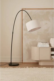 Bílá/černá látková stojací lampa s ohybatelnou konstrukcí (výška 145 cm) Arc – Ellos Home