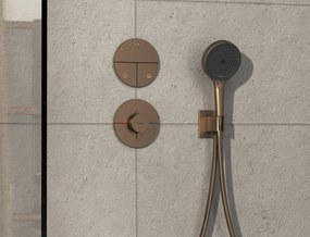 Hansgrohe ShowerSelect Comfort S, ventil pod omítku pro 3 spotřebiče, kartáčovaný bronz, HAN-15558140