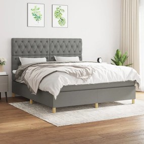 Box spring postel s matrací tmavě šedá 160x200 cm textil 3142586