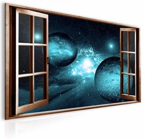 Malvis ® Obraz okno safírová galaxie Velikost (šířka x výška): 120x80 cm