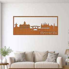 dřevo života Dřevěná dekorace na zeď AMSTERDAM Zvolte rozměr (cm): 80x32, Zvolte barvu dekoru: Třešeň