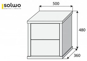 Solwo Design Noční stolek DUO Dřevo a odstín oleje: BUK Cink - Olej odstín BO105