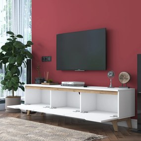 Hanah Home TV stolek D1 - 2472, Bílá, Ořech