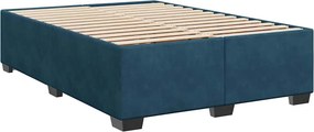 Box spring postel s matrací modrá 140 x 200 cm samet 3290934