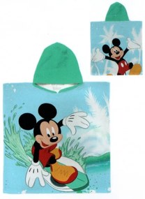 Himatsingka EU - Chlapecké bavlněné pončo osuška s kapucí Mickey Mouse - Disney / 60 x 120 cm