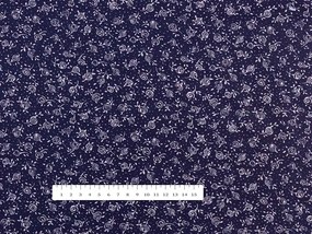Biante Bavlněný povlak na polštář s lemem Sandra SA-359 Drobné kvítí na tmavě modrém 40 x 40 cm