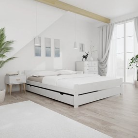 Postel IKAROS DOUBLE 140 x 200 cm, bílá Matrace: Matrace Coco Maxi 20 cm, Rošt: Bez roštu