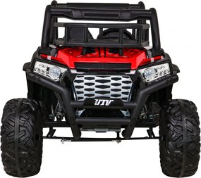 Ramiz Elektrická terénní bugina UTV pro děti červená + dálkové ovládání + zavazadlový prostor + pomalý start + EVA kola + MP3 LED