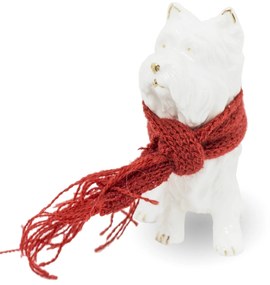 Figurka pes s červenou šálou 122834