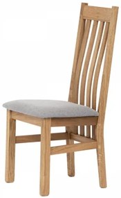 Dřevěná jídelní židle stříbrná látka masiv dub C-2100 SIL2