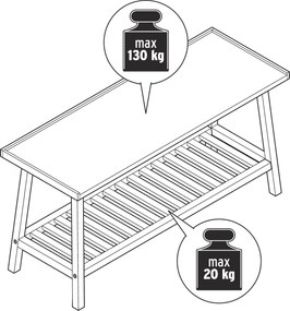 Tchibo - Lavice na sezení s odkládací plochou - barva: hnědá