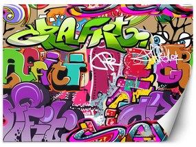 Fototapeta, Graffiti umění v neonových barvách - 368x254 cm