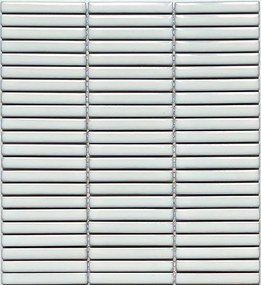 FIN Keramická mozaika bílá Mozaika Mini Fingers Bílá lesk Edge 1,2x9,2 (28,2x30,8) cm - SEF12044
