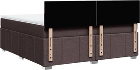 Box spring postel s matrací tmavě hnědá 180x200 cm textil 3287143