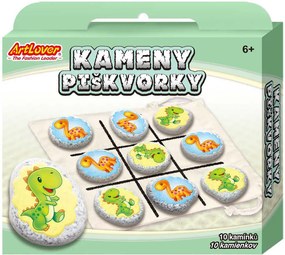 _Ostatní 1_ Hra Piškvorky Dinosauři kreativní set s přírodními kameny a samolepkami 22960486