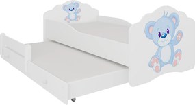 ADRK Furniture Dvojitá postel s matracemi CASIMO II BLUE BEAR 160x80