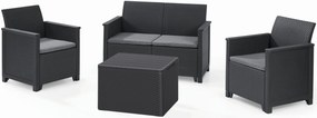 KETER ELODIE 2 SEATER Set zahradní s úložným stolem, grafit/šedá 17211877