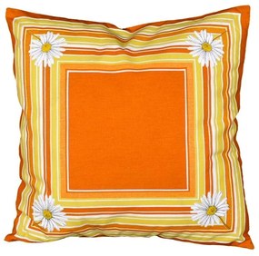 Forbyt, Polštář, Kopretina, oranžový, 40 x 40 cm polštář (návlek + vnitřek)