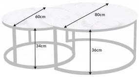 Odkládací stolek Elegance 60cm bílý mramor/ 41885