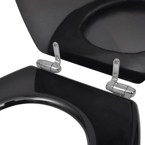 WC sedátka s funkcí pomalého sklápění 2 ks černá MDF 275905