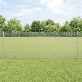 Svařovaná drátěná plotovina s tyčkami 10 x 0,8 m Stříbrná 3336321