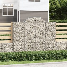 Klenuté gabionové koše 3 ks 200x50x160/180cm pozinkované železo 3146384