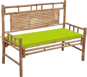 Zahradní lavice s poduškou 120 cm bambus 3063887