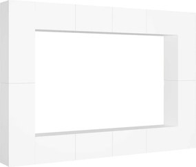 8dílný set TV skříněk bílý kompozitní dřevo 3078670