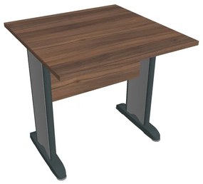Stůl jednací rovný 80 cm - Hobis Cross CJ 800 Dekor stolové desky: ořech, Dekor lamino podnože: ořech, Barva nohou: černá