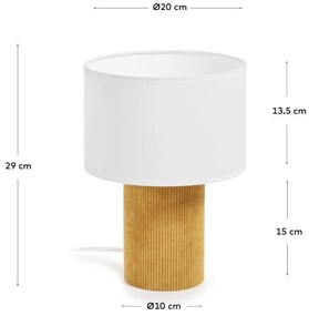 Žlutá látková stolní lampa Kave Home Bianella 29 cm