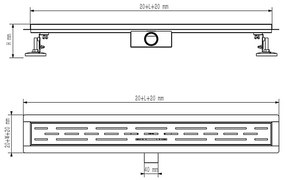 BPS-koupelny Sprchový odtokový žlab DL01 WAVE G5  70 cm, černý