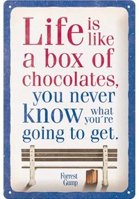 Postershop Plechová cedule: Forrest Gump Chocolate - 20x30 cm