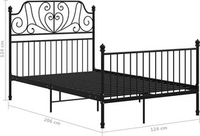 Rám postele černý kov 120 x 200 cm 324847