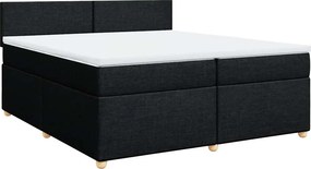 Box spring postel s matrací černá 200x200 cm textil 3286782