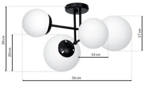 Přisazený lustr LIMA 4xE14/40W/230V