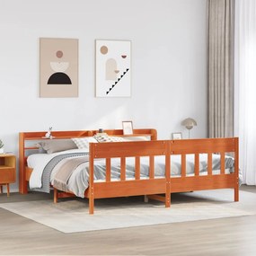 Postel bez matrace voskově hnědá 200 x 200 cm masivní borovice 3306995