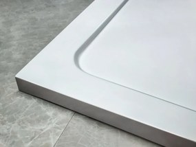 ROCKY 100x100x3 čtvrtkruhová mramorová vanička