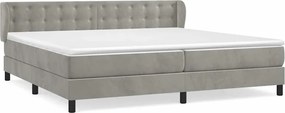 Box spring postel s matrací světle šedá 200x200 cm samet 3127751