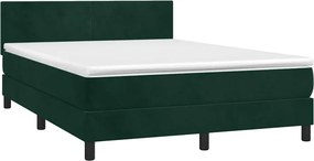 Box spring postel s matrací tmavě zelená 140x190 cm samet 3141182