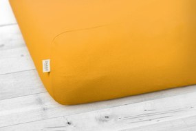Jersey prostěradlo tmavě žluté na výšku matrace do 30 cm Velikost: 100 x 200