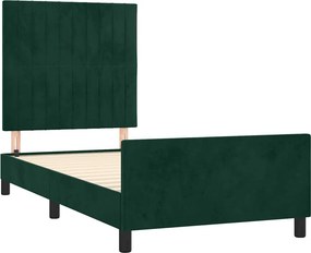 Rám postele bez matrace tmavě zelená 90 x 200 cm samet 3125858
