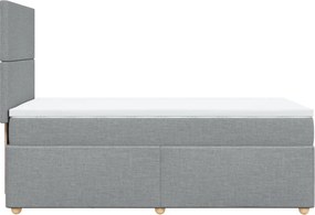 Box spring postel s matrací světle šedá 90x190 cm textil 3291128