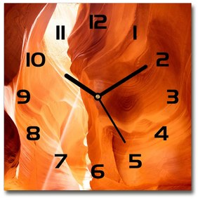 Wallmuralia Skleněné nástěnné hodiny čtverec Kanion 30x30 cm