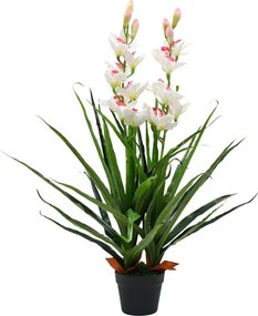 vidaXL Umělá rostlina orchidej člunatec s květináčem 100 cm [245952] Barva: Zelená