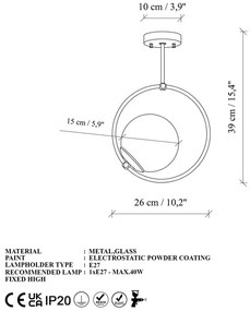 Stropní svítidlo ve zlaté barvě se skleněným stínidlem 39x26 cm Dolunay – Opviq lights