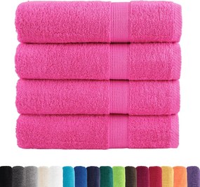 Premium ručníky SOLUND 4 ks růžové 70 x 140 cm 600 g/m² 137525