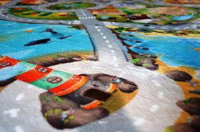 Vopi koberce Protiskluzový kusový koberec Ultra Soft Město s pláží - 70x95 cm
