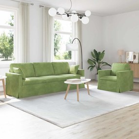 Set pohovek 2 ks Světlá zelená samet 3407628